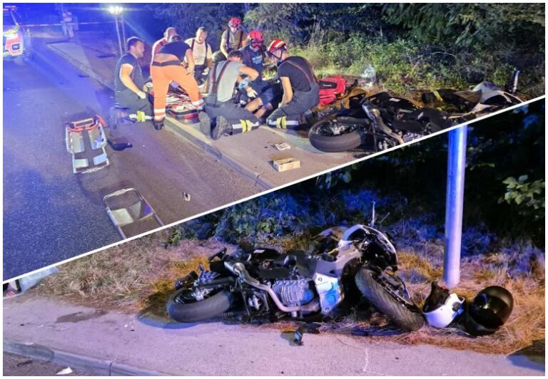 Nesreča kombiniranega vozila in motornega kolesa v Ratanski vasi ...